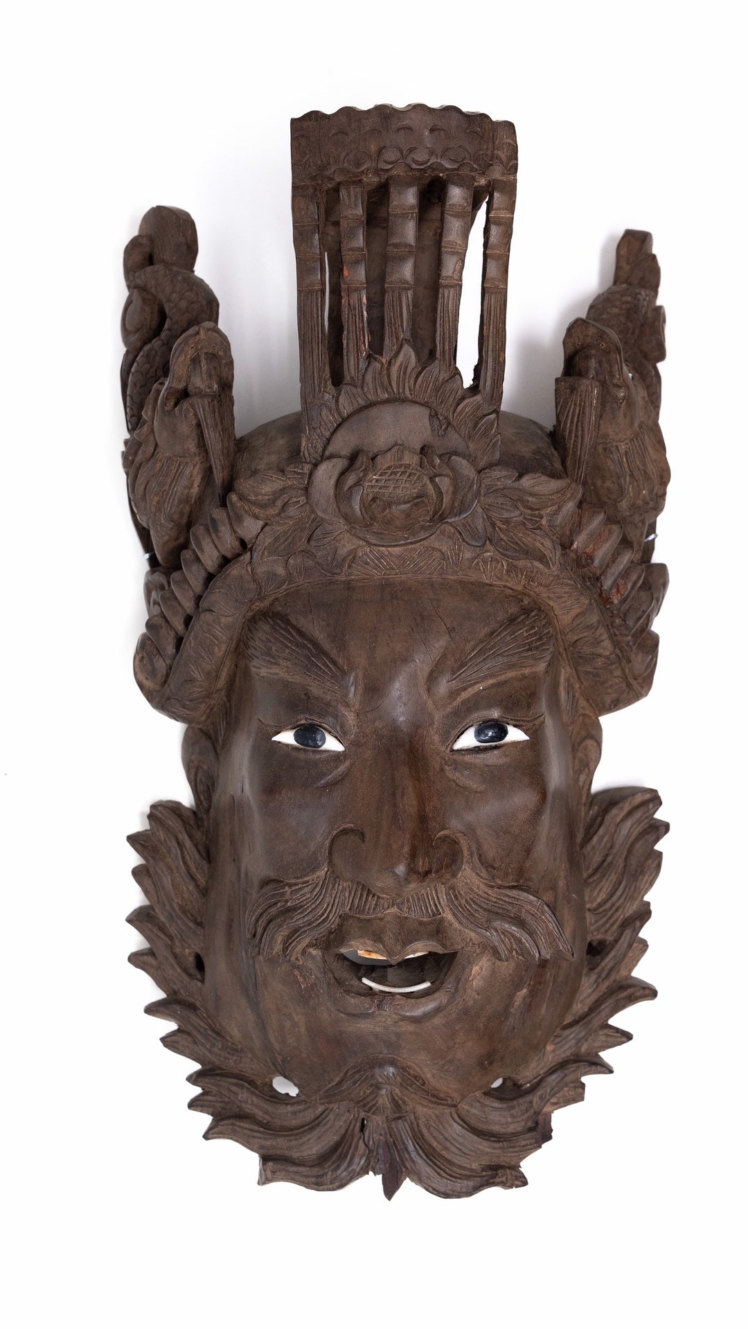 Vintage Chinese Wooden Mask - Etsy