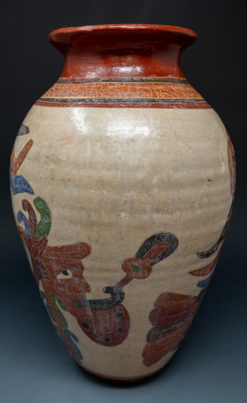 Mayan Style Pottery Vase - Etsy