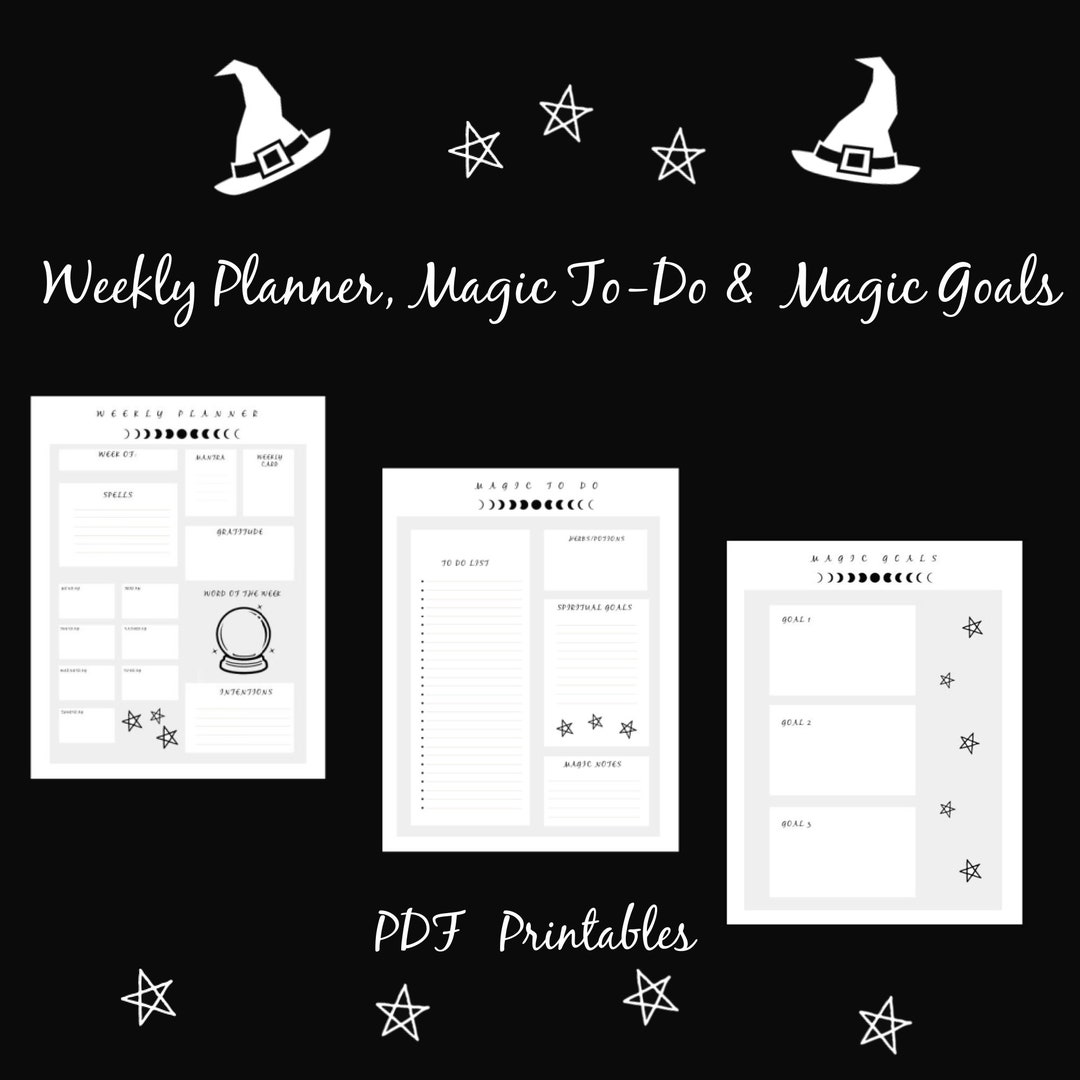 Weekly Planner, Weekly Planner Printable, Weekly Planner Witch Planner ...