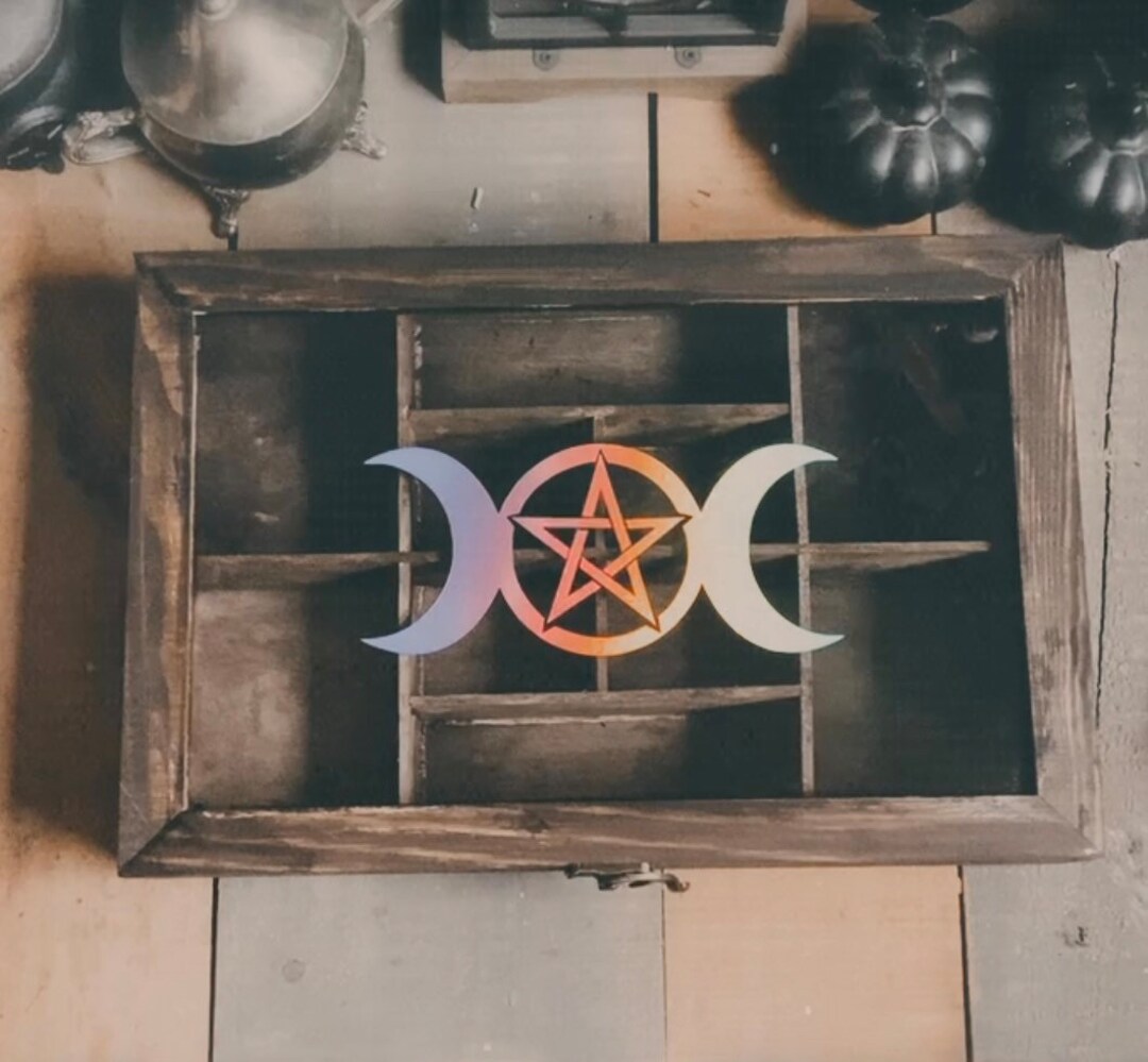 Empty Witch Supply Box Crystal Holder Beginners Witch Wooden Box Wiccan ...