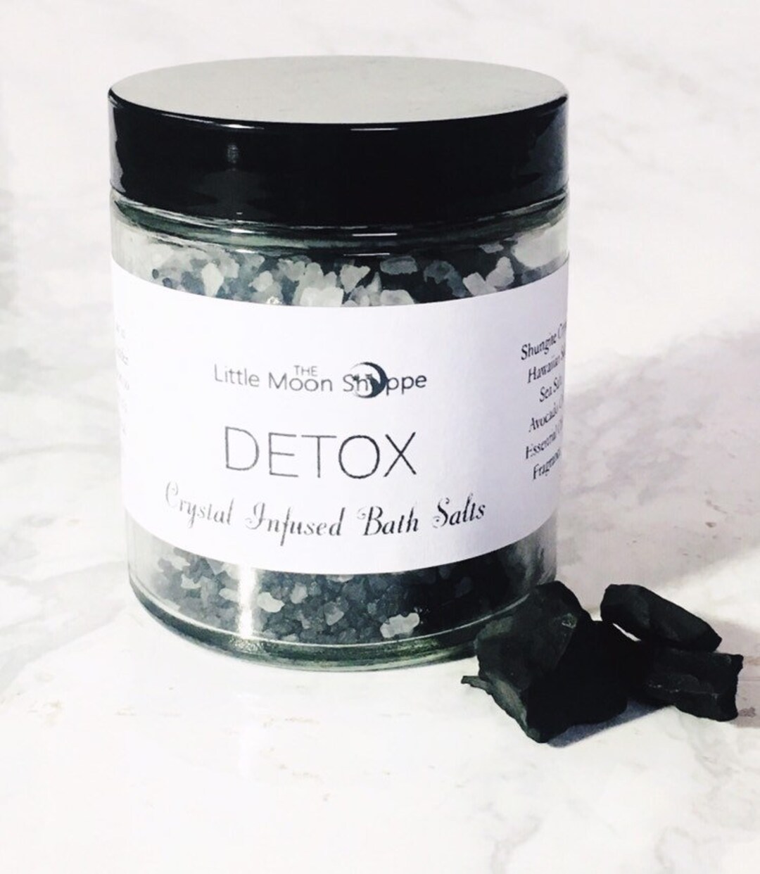 Shungite Stone Infused Black Salt & Sea Salt Bath Salts Witch Salts - Etsy