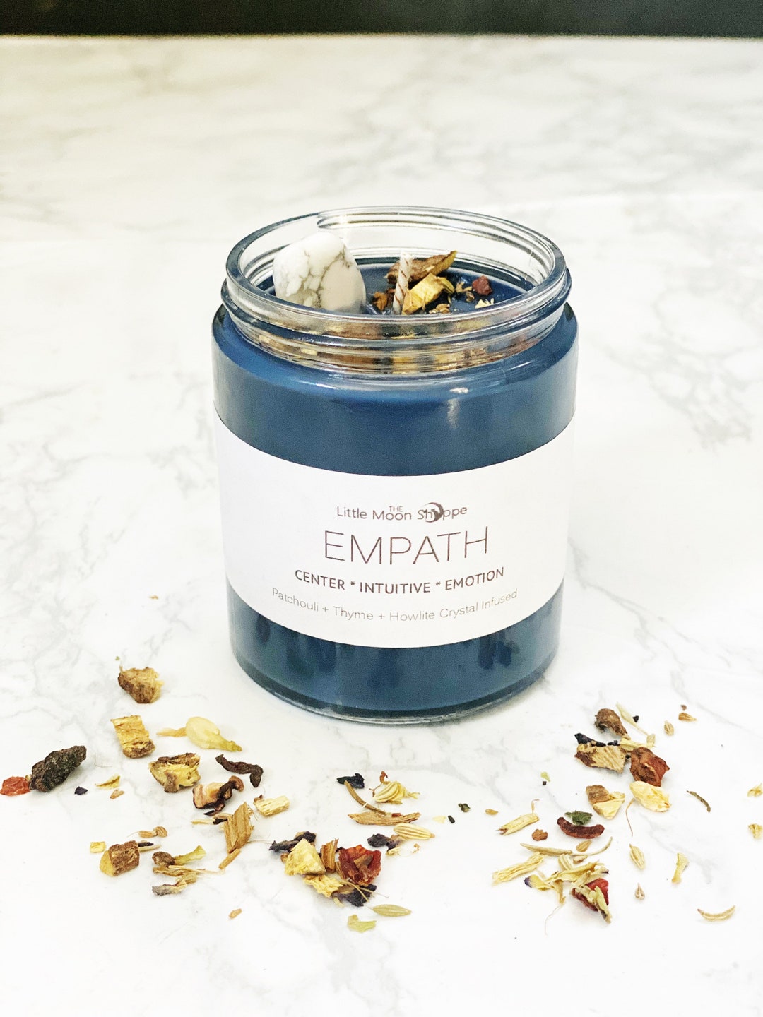 Empath Candle Howlite Spell Candle Ritual Manifestation Aid Crystal ...