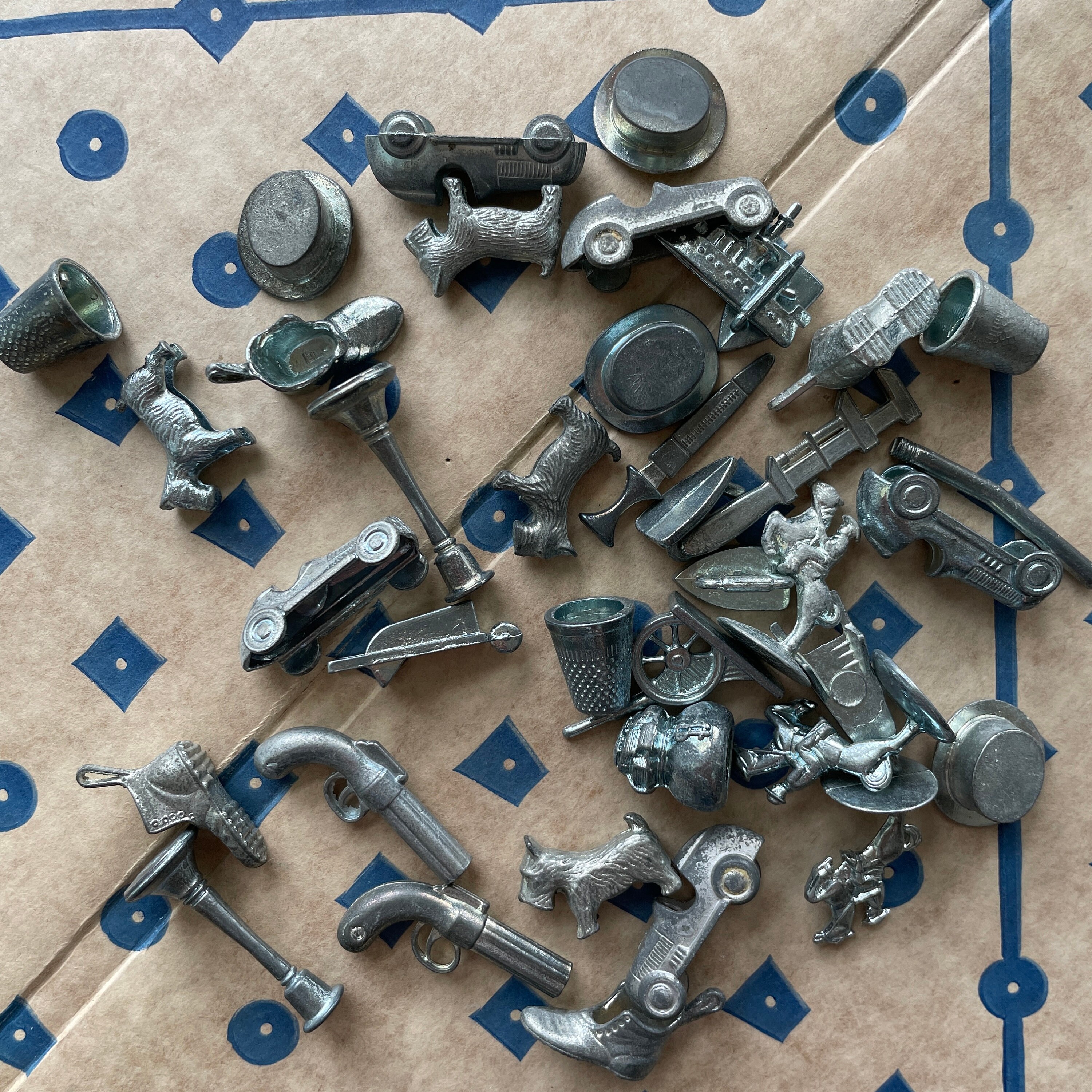 Vintage Monopoly Token Piece Replacement Set 6 Metal Game Piece Token ...