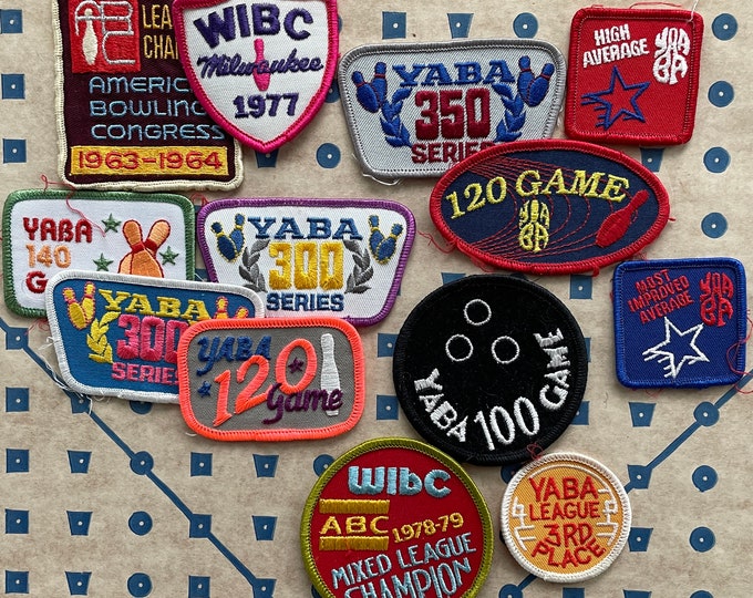 Choose Your Vintage Patch Set: Bowling Embroidered Patch, Groovy Retro ...
