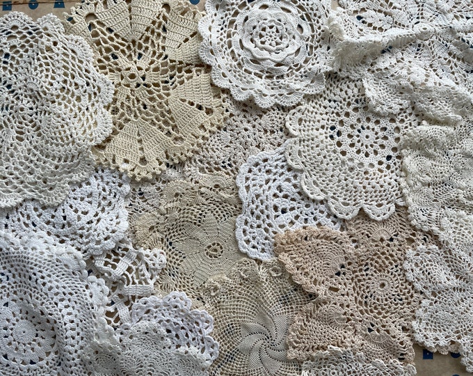Vintage Lace Doilies for Crafting Junk Journal Crocheted Lace Doily ...