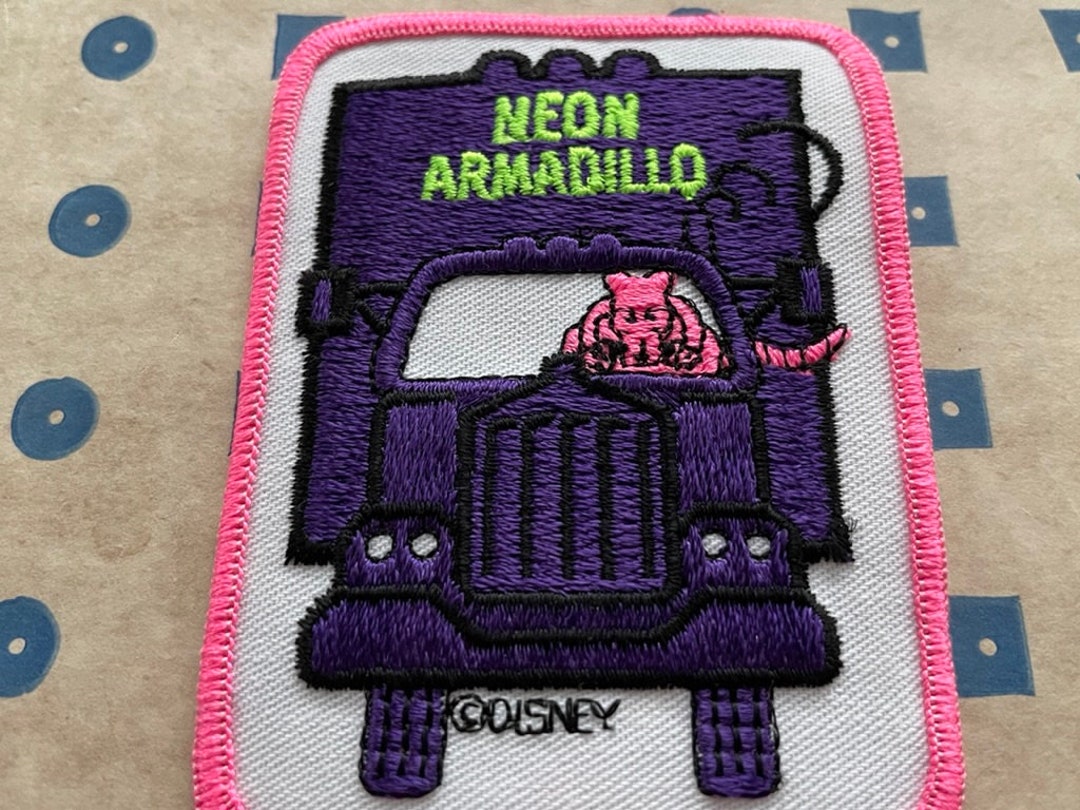 Vintage 1990s Patch Embroidered Neon Armadillo Disney Patch Collection ...