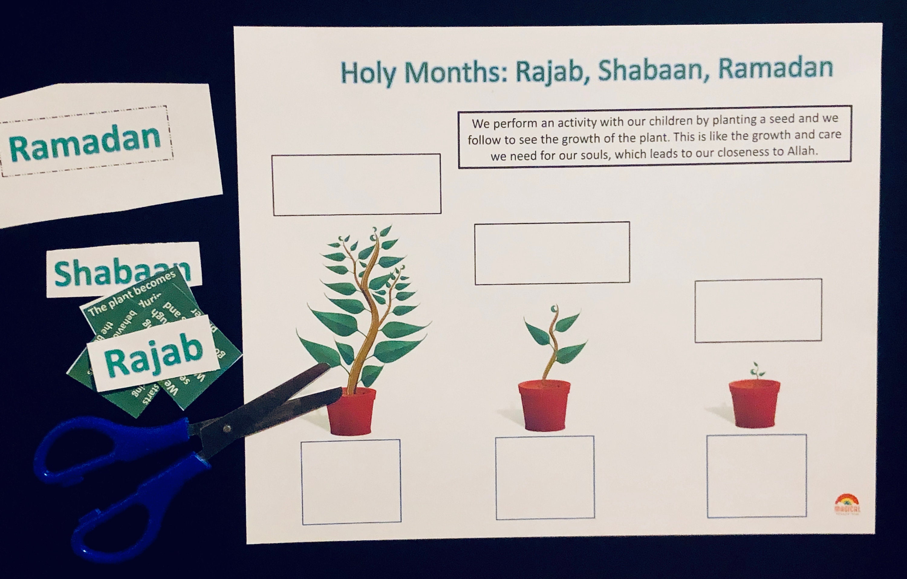 English Rajab Shabaan Ramadan Planting Activity, Kids Activity ...