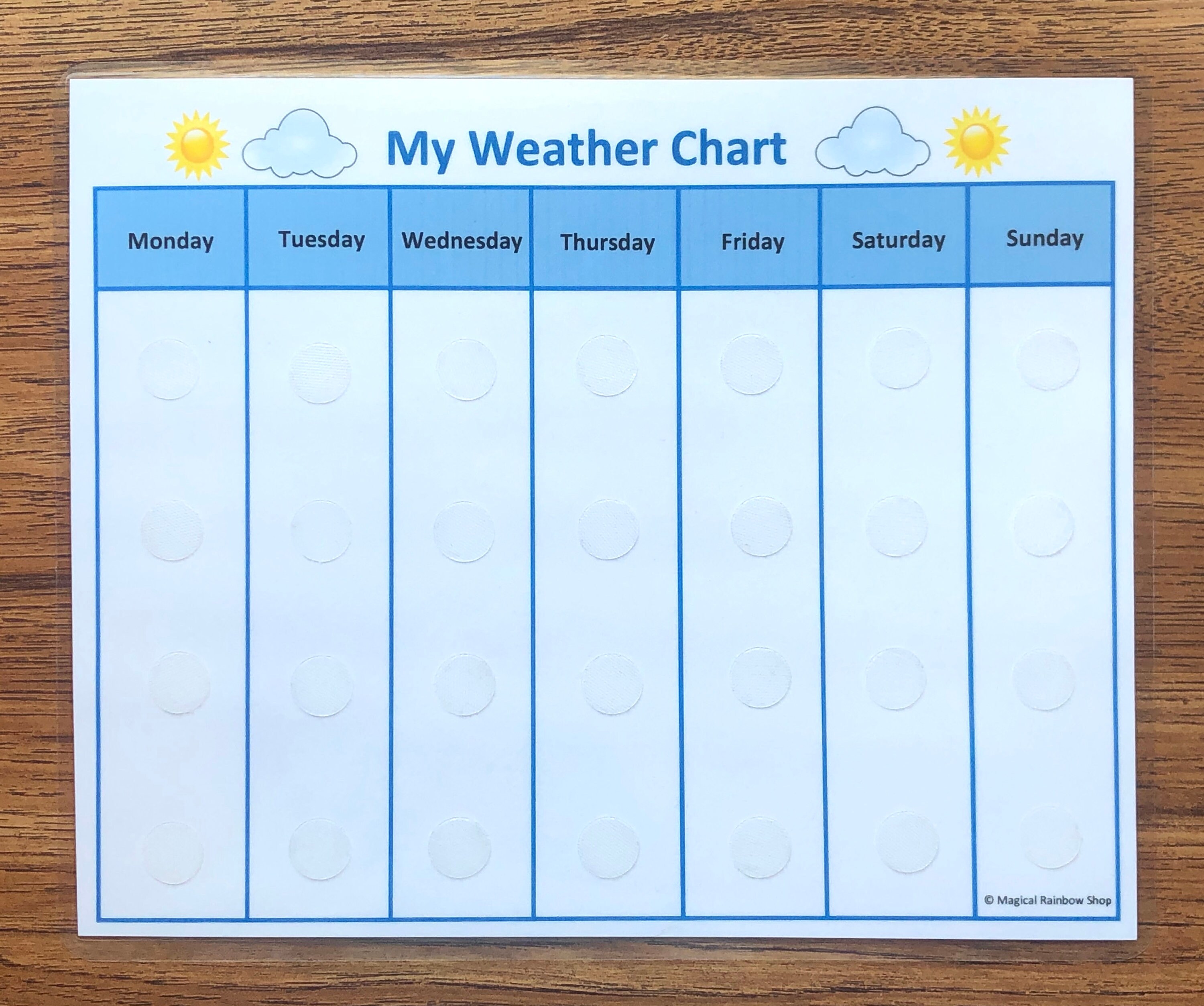 Weather chart magnetic or velcro board educational play | Etsy