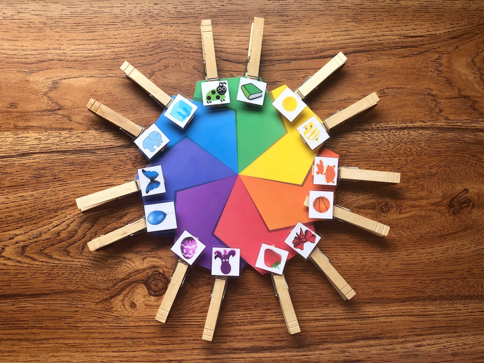 Color Wheel, Preschool Game Color Matching, Fine Motor Skills, Matching ...