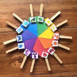 Color Wheel, Preschool Game Color Matching, Fine Motor Skills, Matching ...