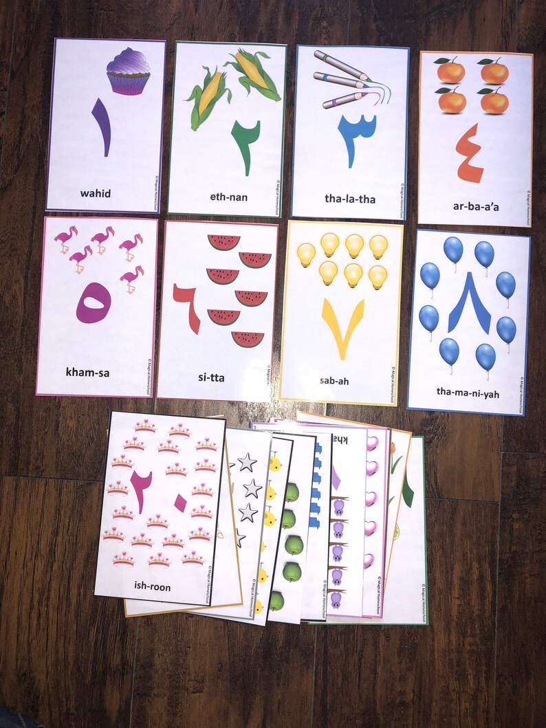 Laminated Arabic Cards,school,eid Gift,العربية,numbers,card,prints ...