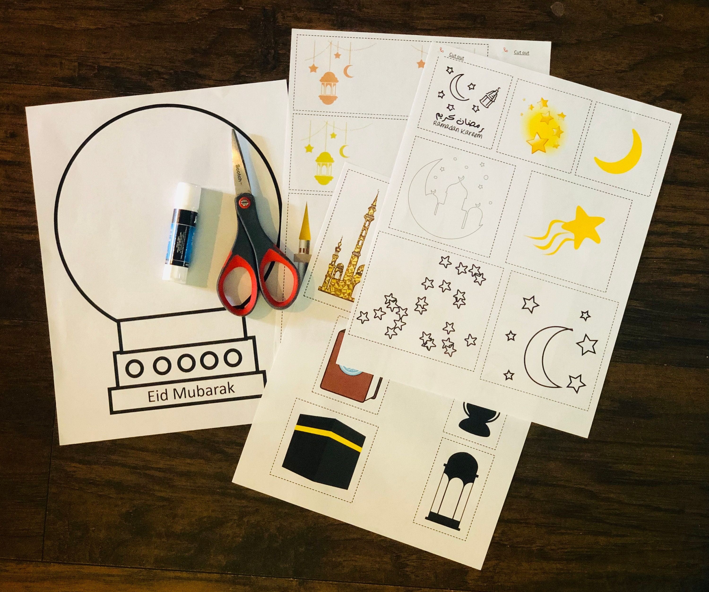 Eid Mubarak Globe, Printable Eid Mubarak Activity, عيد مبارك, Eid Craft ...