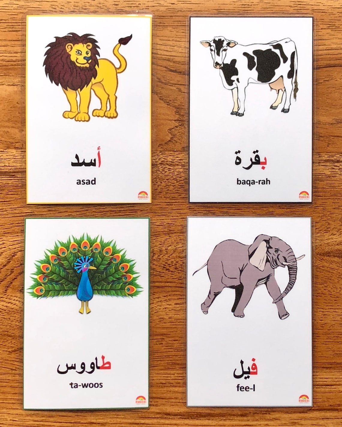 Arabic Alphabet Animal Flashcards, Arabic Arabic Flashcards Alphabet ...