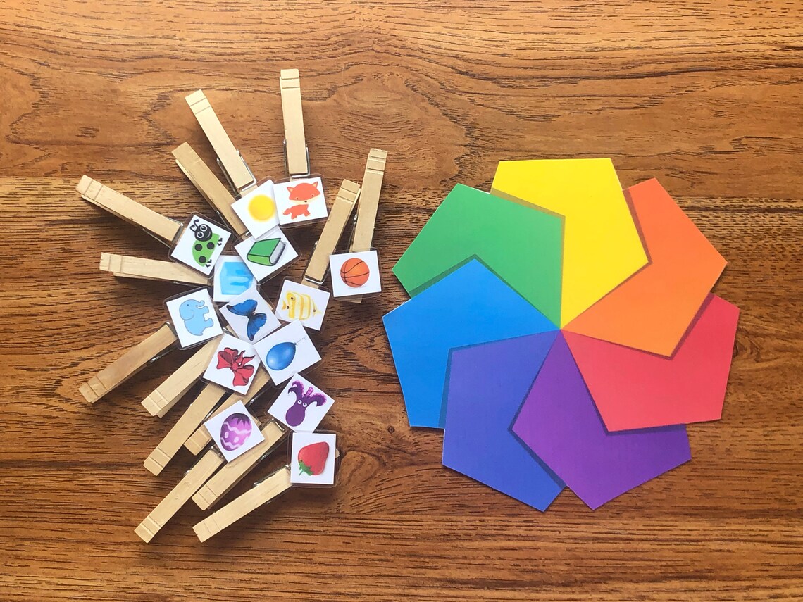 Color Wheel, Preschool Game Color Matching, Fine Motor Skills, Matching ...