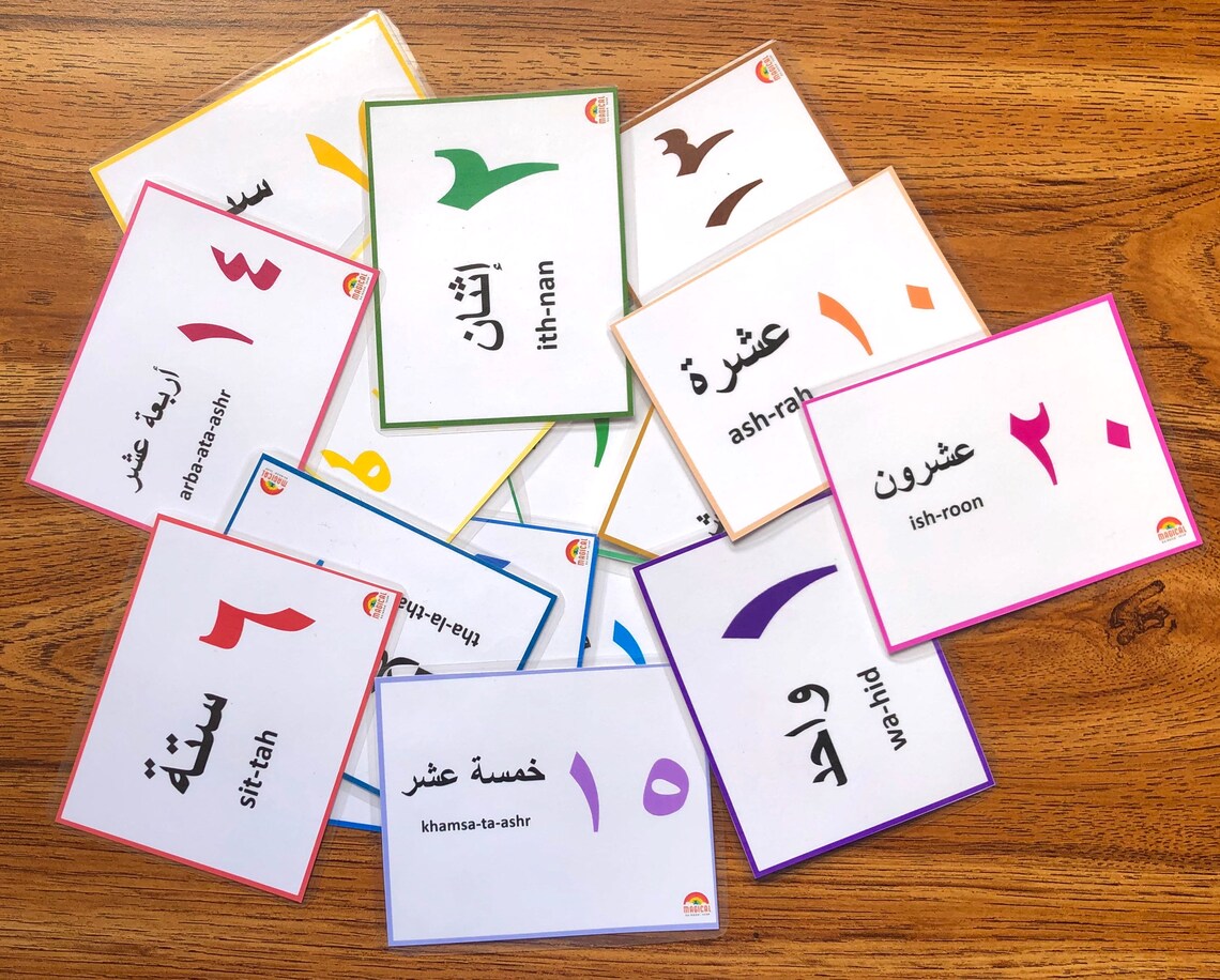 Arabic Numbers printable الارقام العربية Arabic Flashcards | Etsy