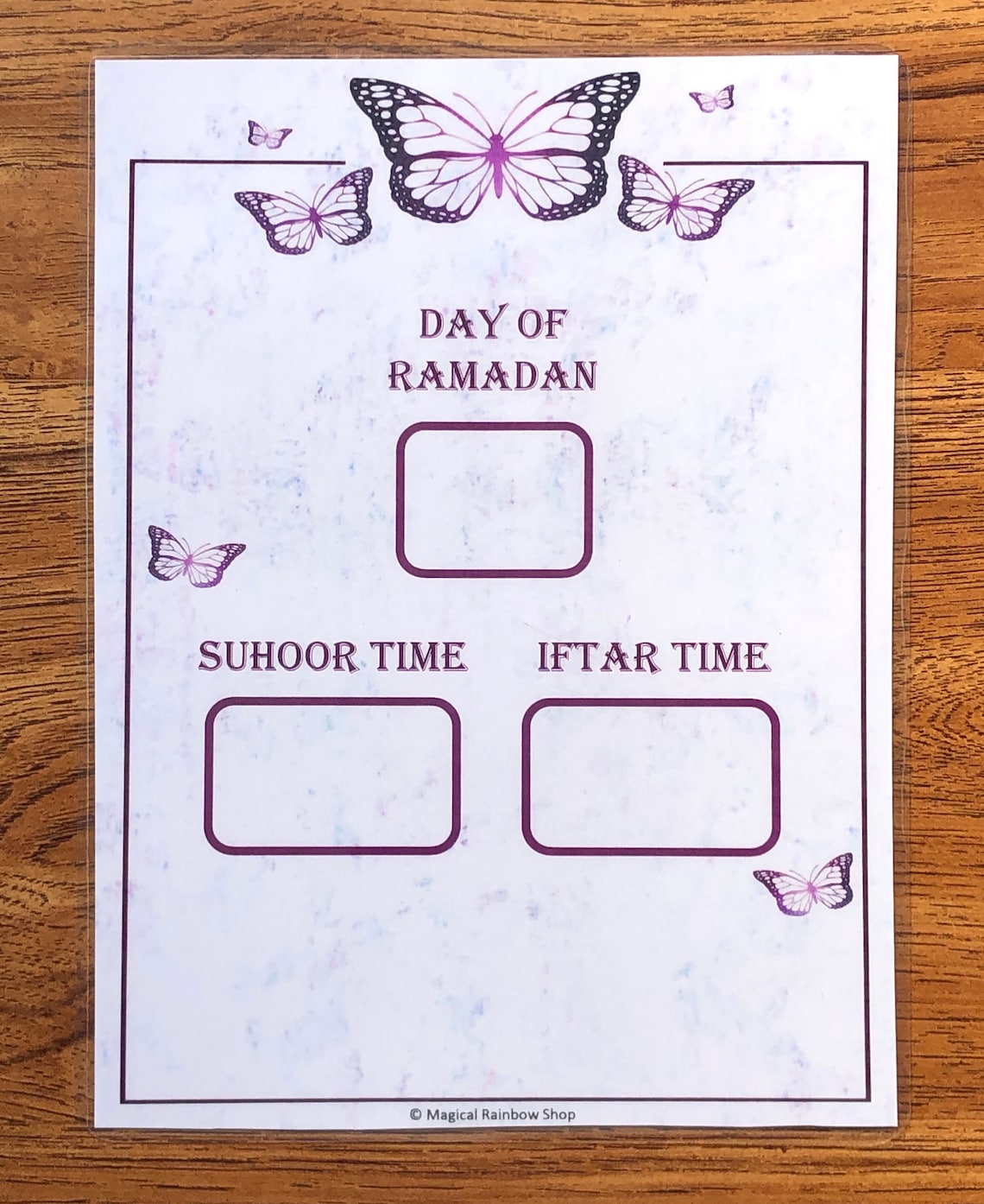 Printable Chart Iftar and Suhoor Time, Day of Ramadan, Ramadan Mubarak ...