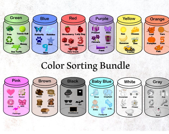 Montessori Color Sorting Set, Fabric Color Wheel With Miniatures ...
