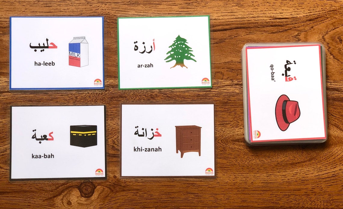 Arabic Letter & Picture Card Arabic Flashcards Arabic - Etsy