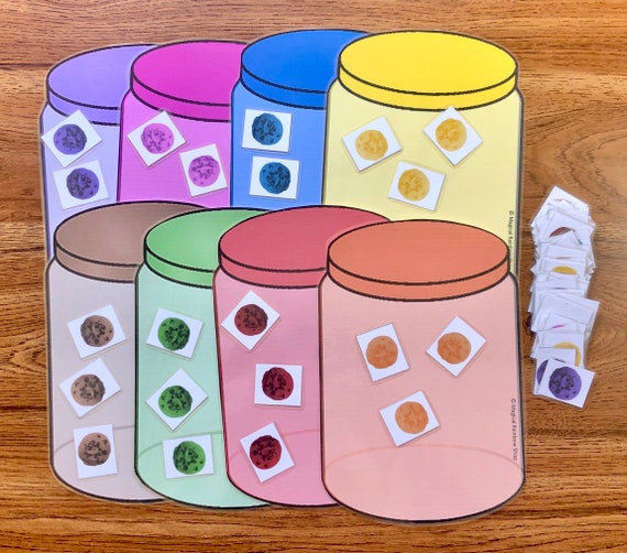 Color Sorting Cookie Jars Preschool Color Matching Game fine | Etsy