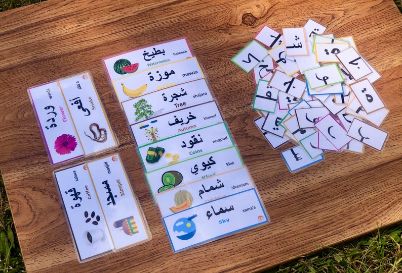 Arabic Puzzle, Arabic Letter & Picture, Arabic Alphabet, Flashcards ...