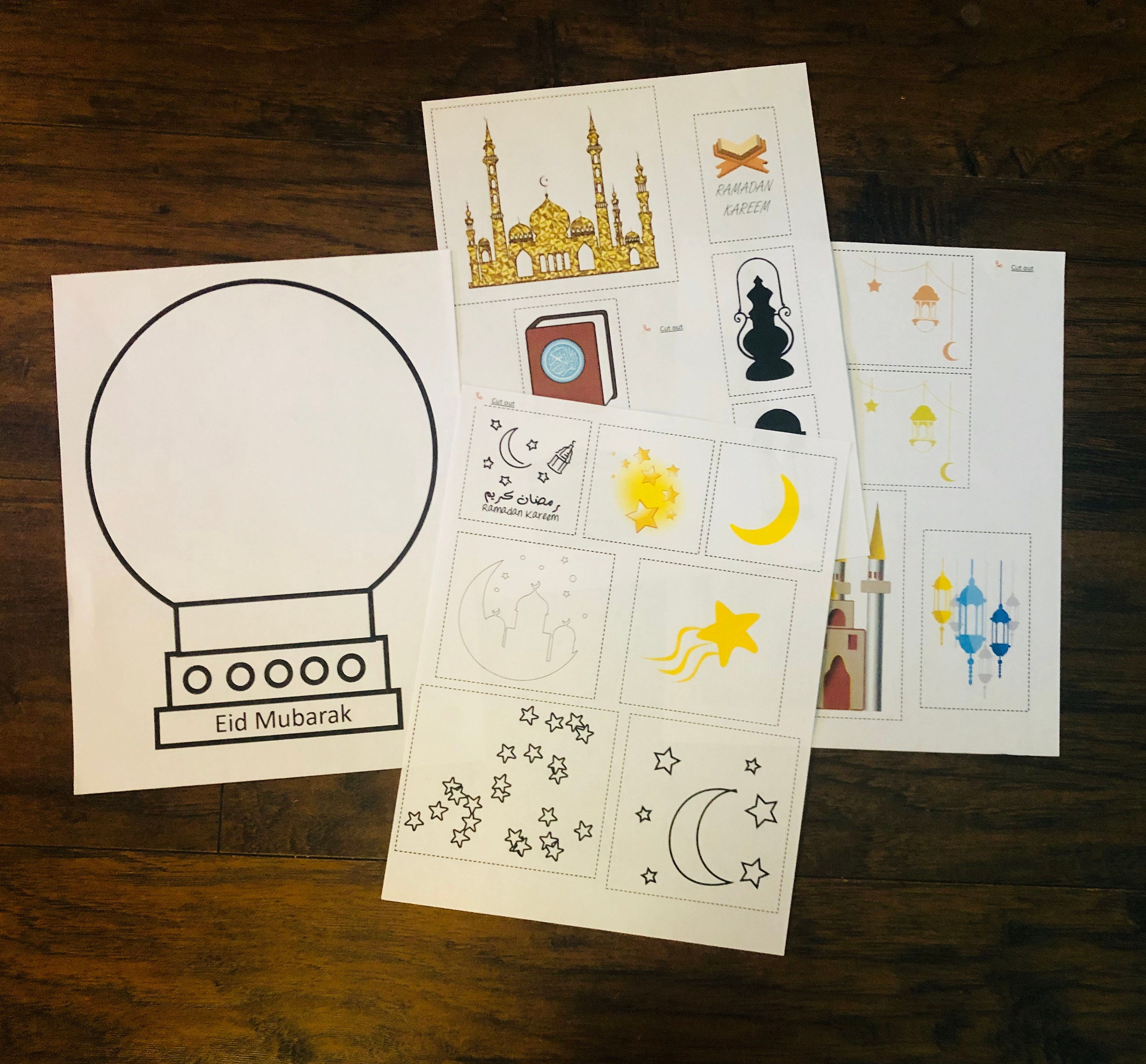 Eid Mubarak Globe, Printable Eid Mubarak Activity, عيد مبارك, Eid Craft ...