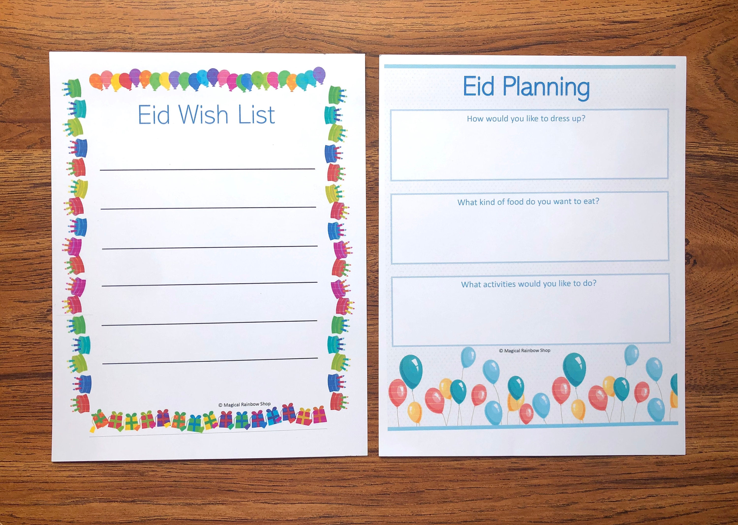 Eid Wish List, Printable Eid Planning Activity, عيد مبارك, Eid Craft ...