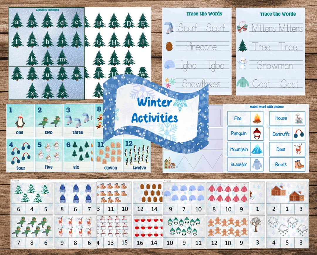 Winter Printable Busy Book for Toddlers Busy Book Numbers Fine Motor ...