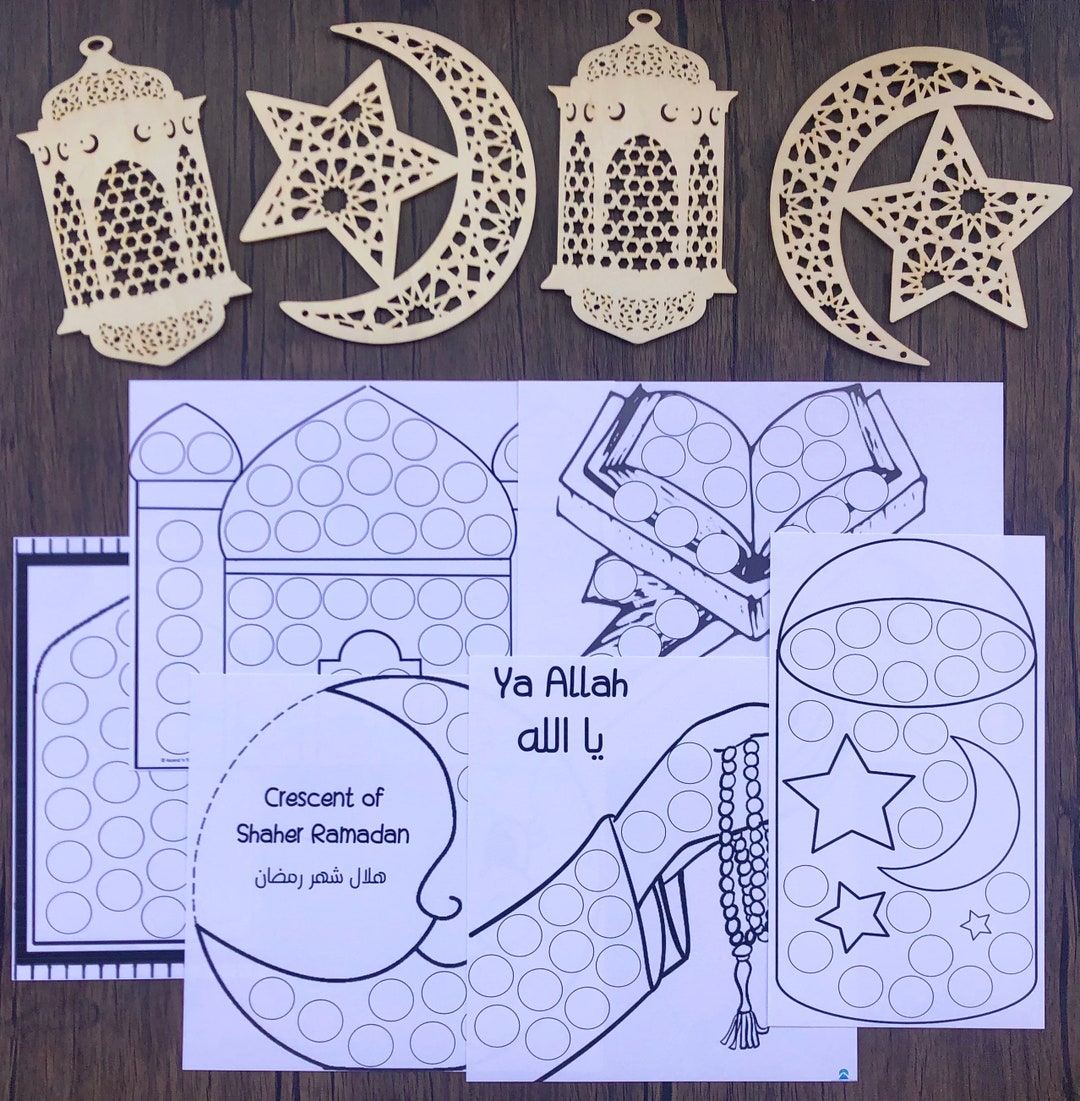 Ramadan Dot Marker Printable, Do A Dot Coloring Toddler Preschool Kids ...