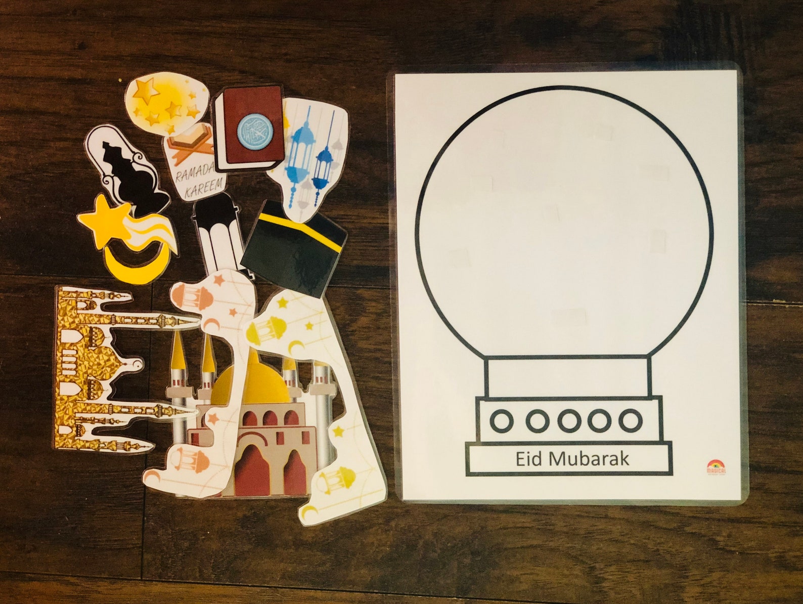 Eid Mubarak Globe, Printable Eid Mubarak Activity, عيد مبارك, Eid Craft ...