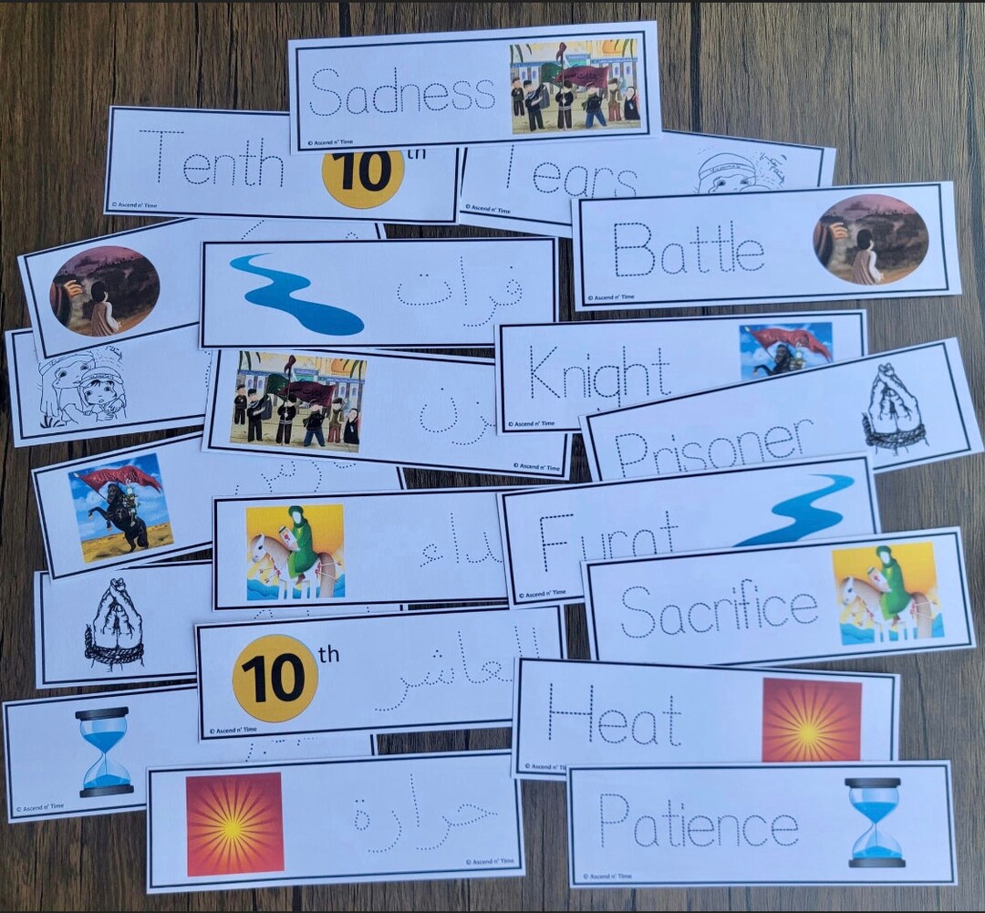 Ashura Words Tracing, Ashura Flashcards, Digital Download, Muharram ...