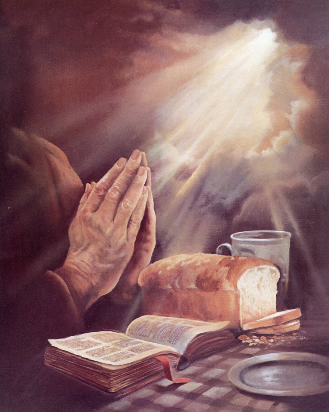 BLESS THIS MEAL Catholic Picture Print - Etsy