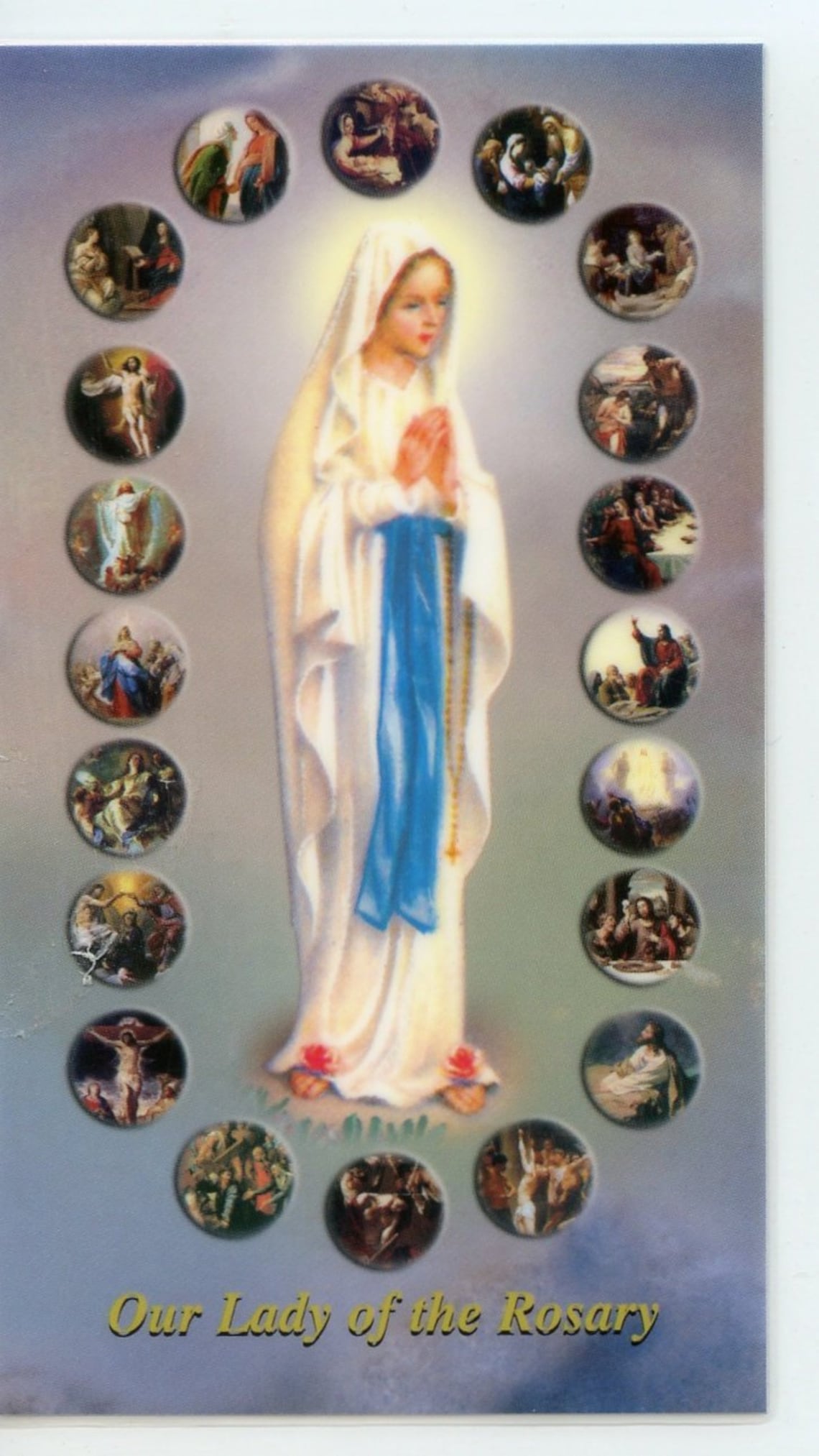 Our Lady of the Rosary 1 Holy Card Prayer Card pack of 25 - Etsy