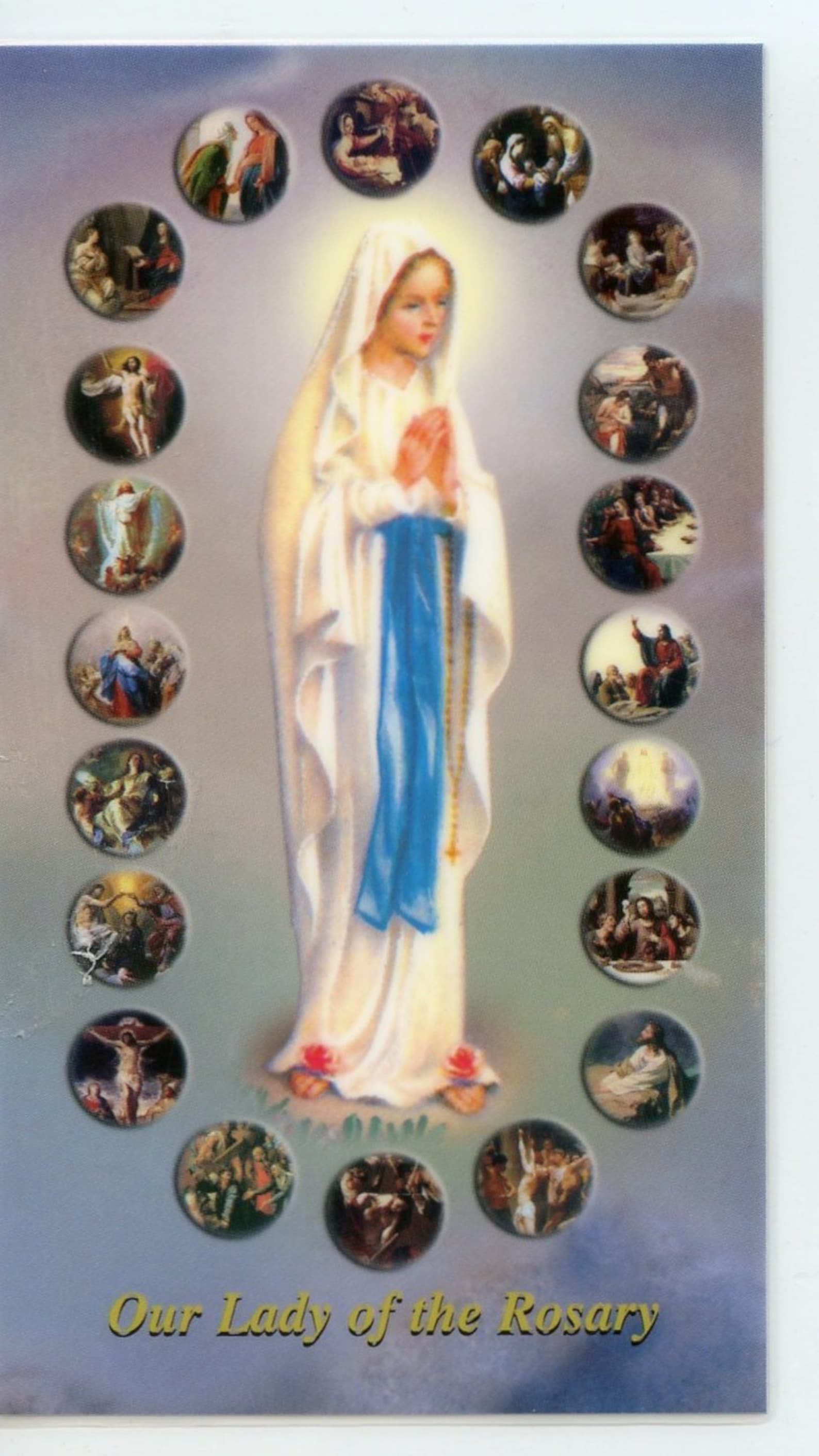 Our Lady of the Rosary 1 Holy Card Prayer Card pack of 25 - Etsy