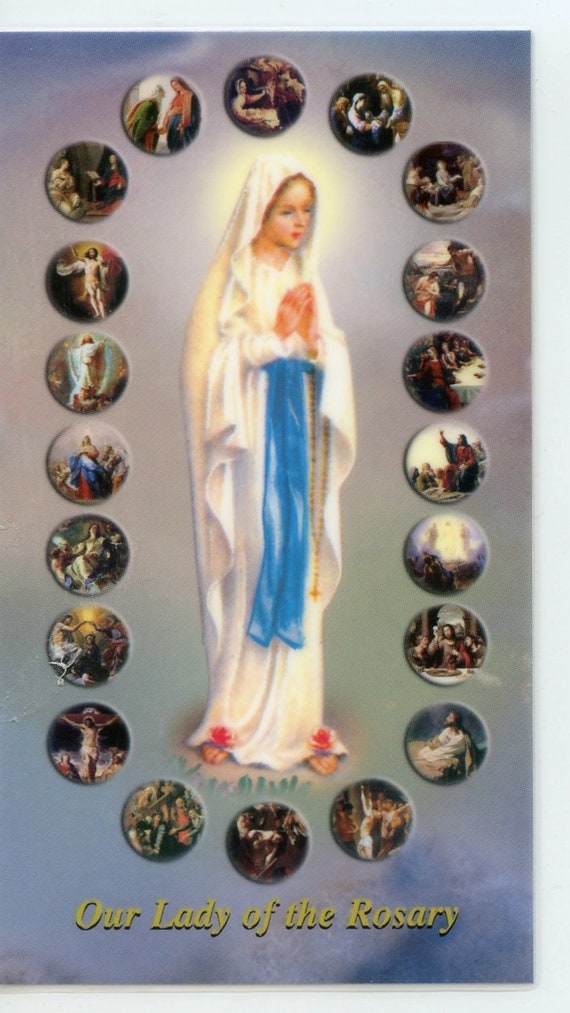 Our Lady of the Rosary 1 Holy Card Prayer Card pack of 25 | Etsy