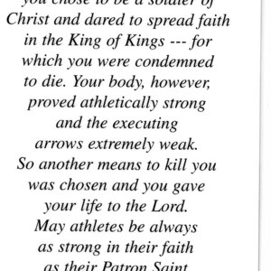 ST. SEBASTIAN - Holy Card - Prayer Card -pack of 25 - Etsy