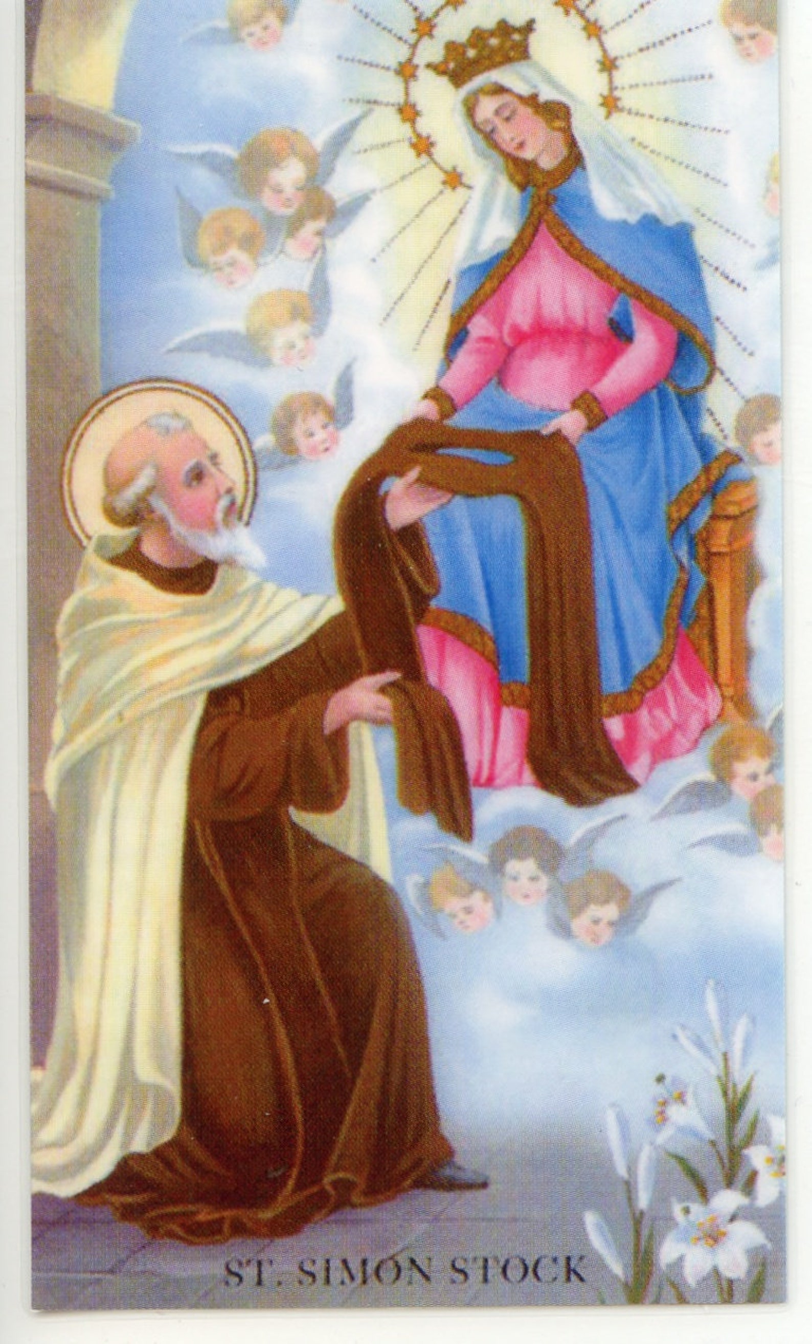 ST. SIMON STOCK - Relic Holy Card - Blessed by Pope Francis - Etsy