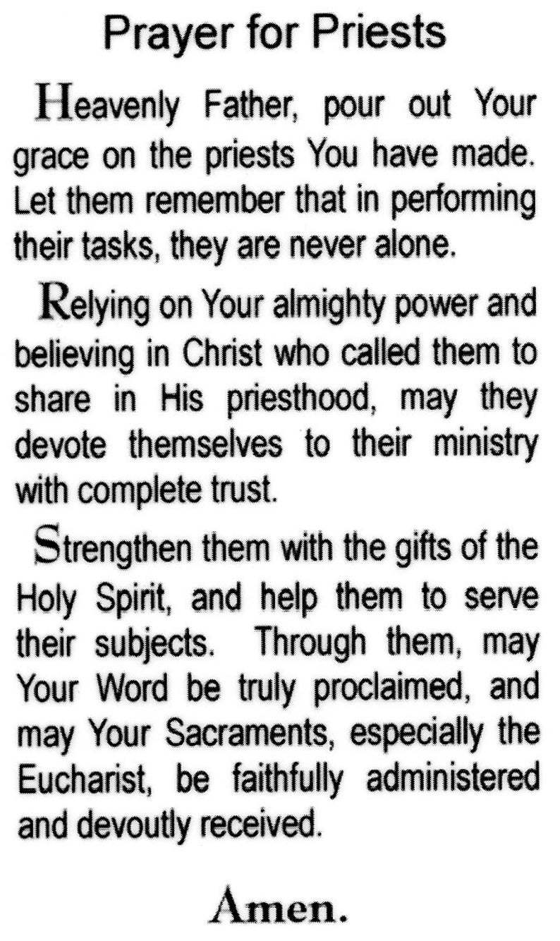 PRAYER FOR PRIESTS 2 Holy Card Prayer Card pack of 25 - Etsy