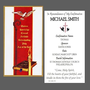 My Confirmation 2 (boy) - Personalized Confirmation Laminated Prayer ...