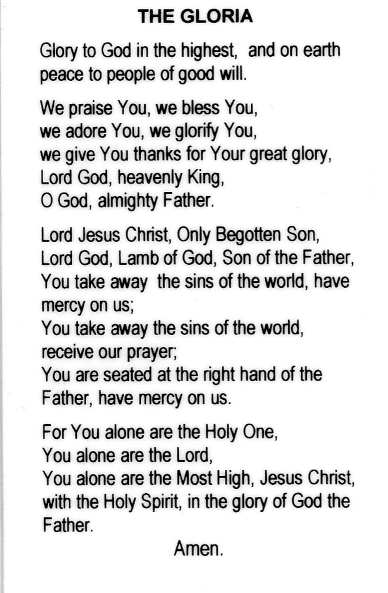 The Gloria N Holy Card Prayer Card pack of 25 - Etsy