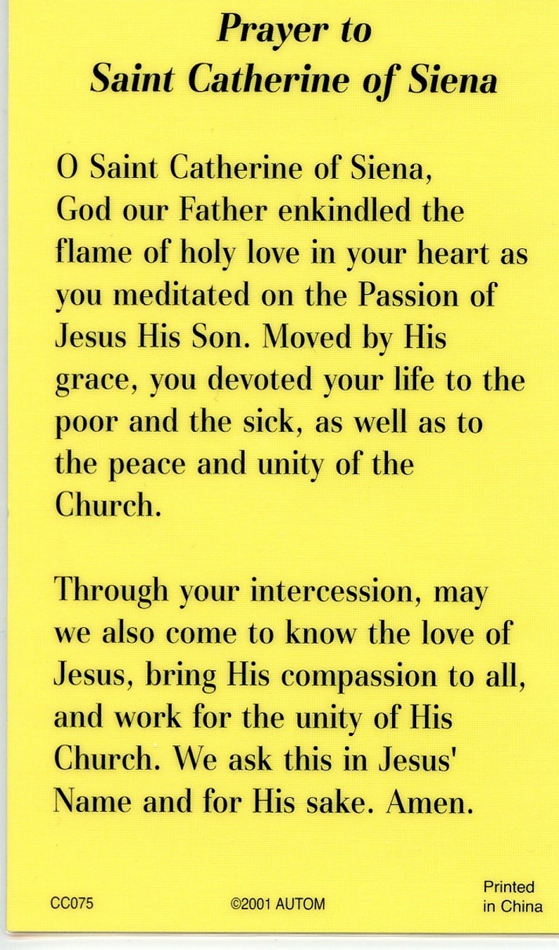 St. Catherine of Siena 3 Holy Card Prayer Card pack of 25 - Etsy