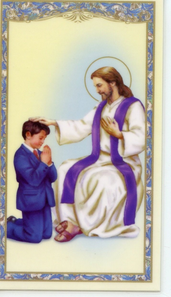 Act Of Contrition Boy Holy card Prayer card Pack of 25 | Etsy