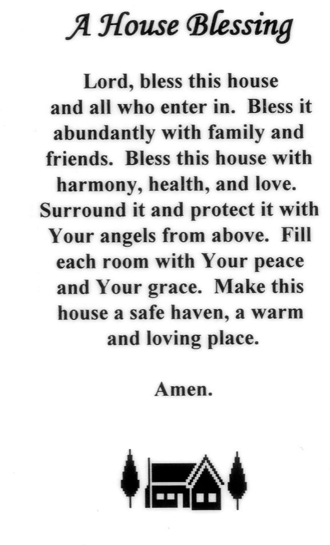 A House Blessing N Holy Card Prayer Card pack of 25 - Etsy