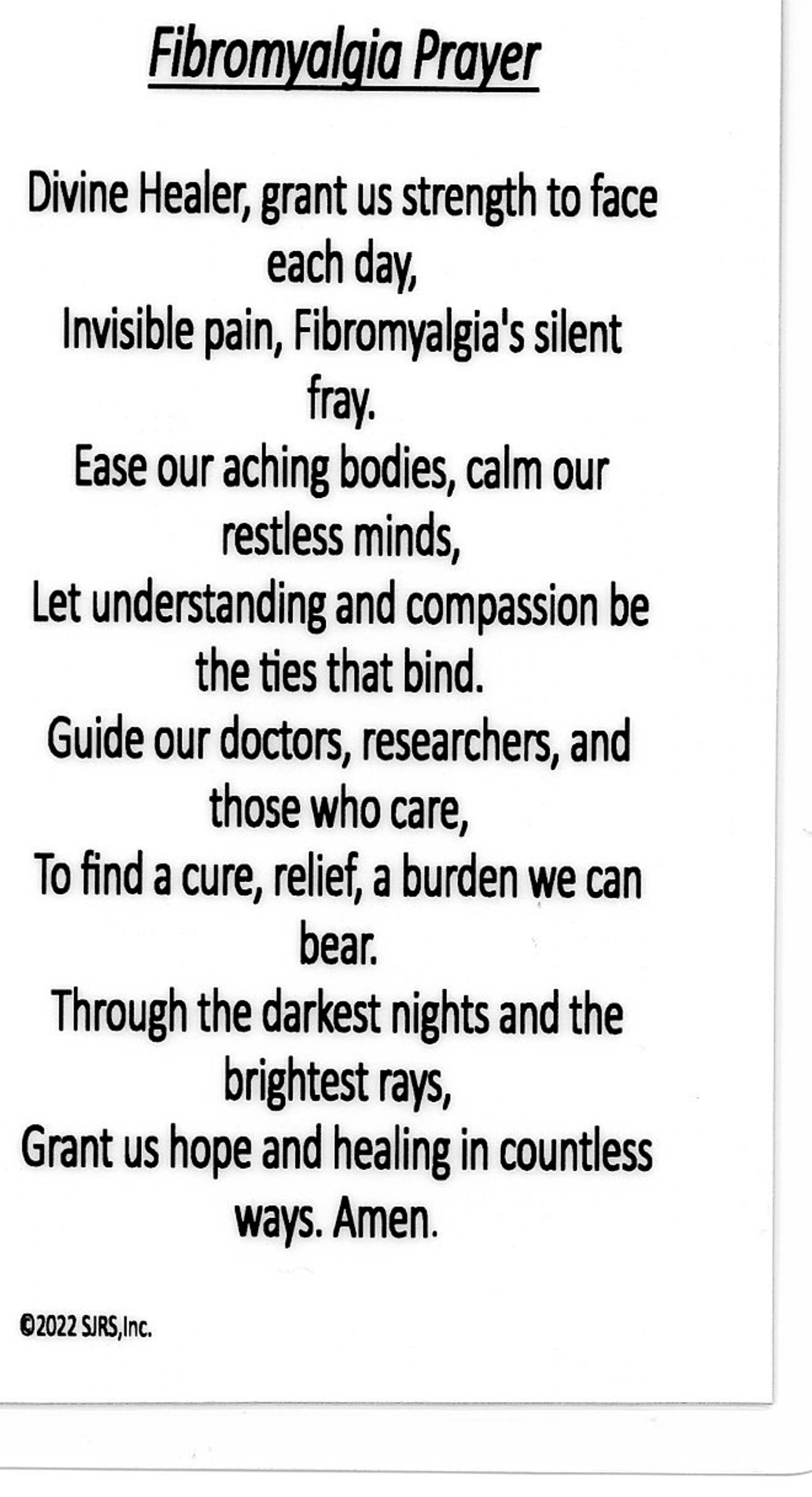 Fibromyalgia Prayer U - Holy Card - Prayer Card -pack of 25 - Etsy