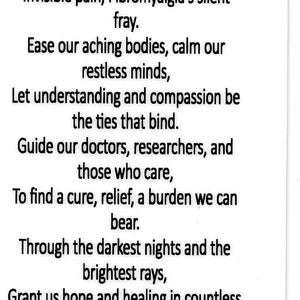 Fibromyalgia Prayer U - Holy Card - Prayer Card -pack of 25 - Etsy
