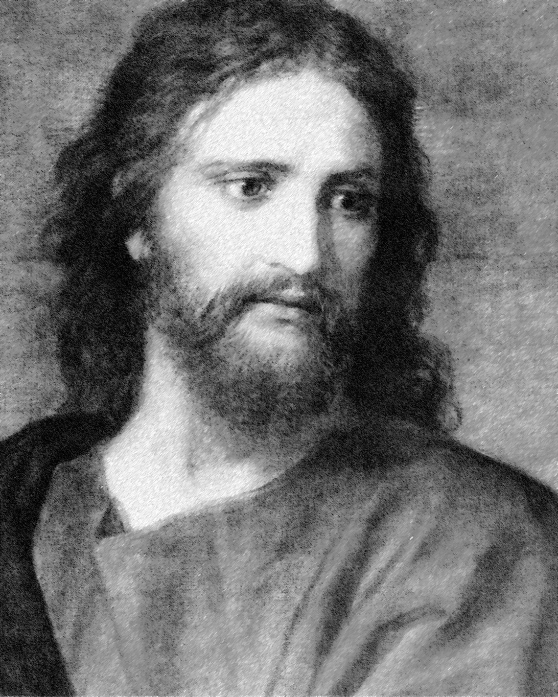 Jesus B Chalk and Charcoal Effect Catholic Picture Print | Etsy