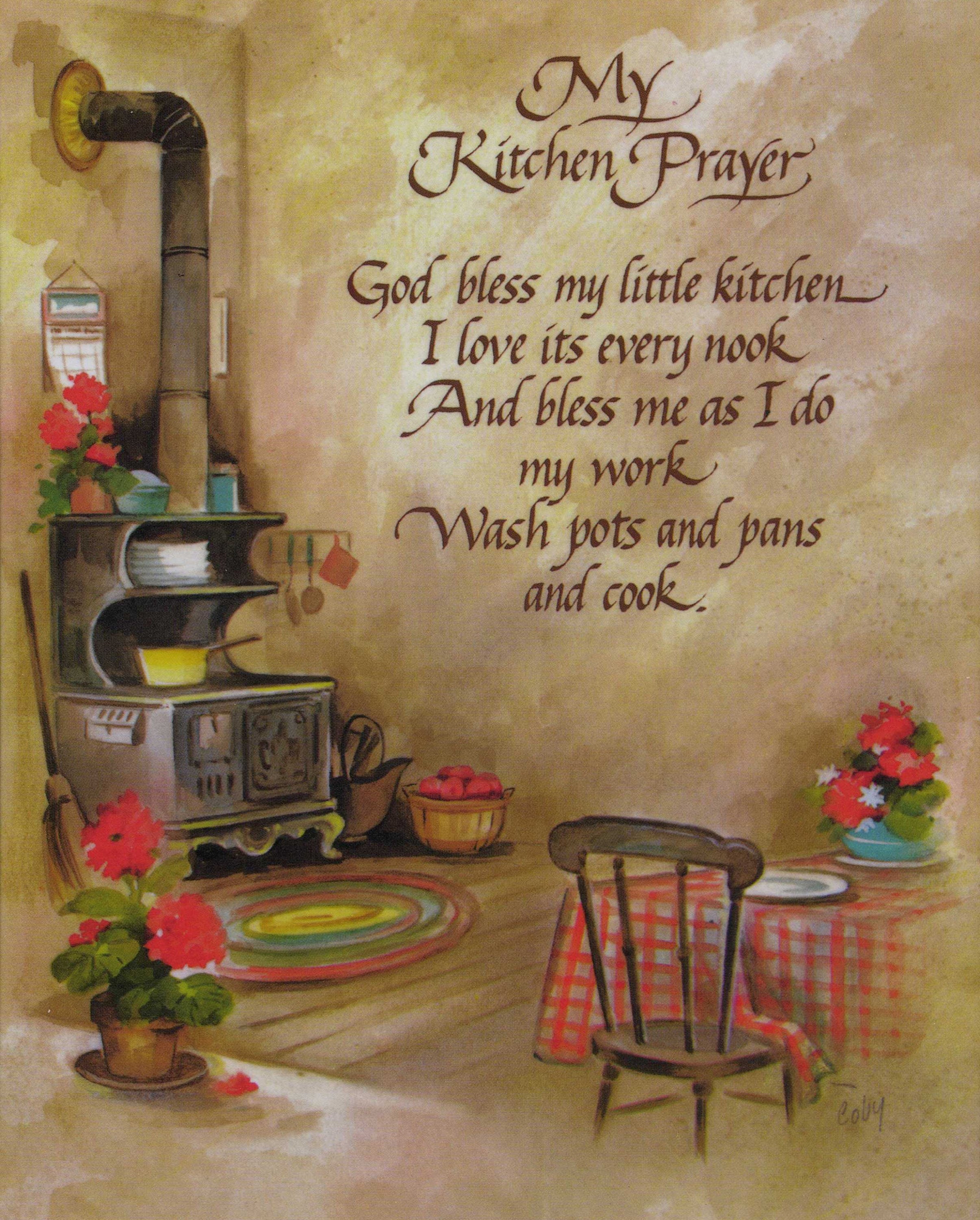 Kitchen Prayer Catholic Picture Print - Etsy