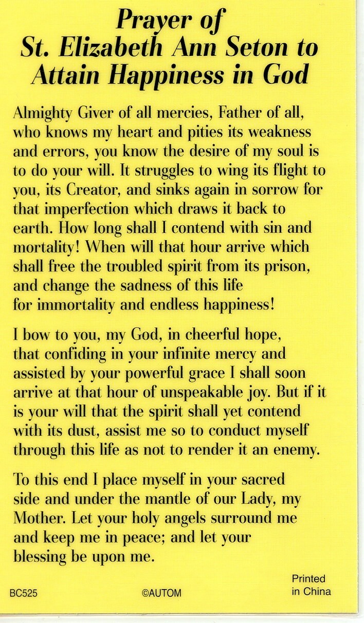 St. Elizabeth Ann Seton Holy Card Prayer Card pack of 25 | Etsy