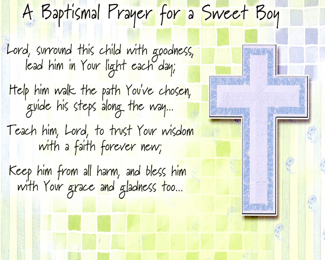BAPTISMAL PRAYER BOY Catholic Picture Print - Etsy