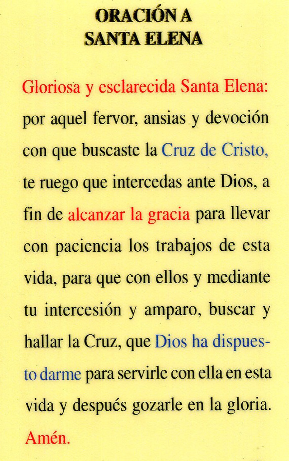 Oracion a Santa Elena N Holy Card Prayer Card pack of 25 - Etsy