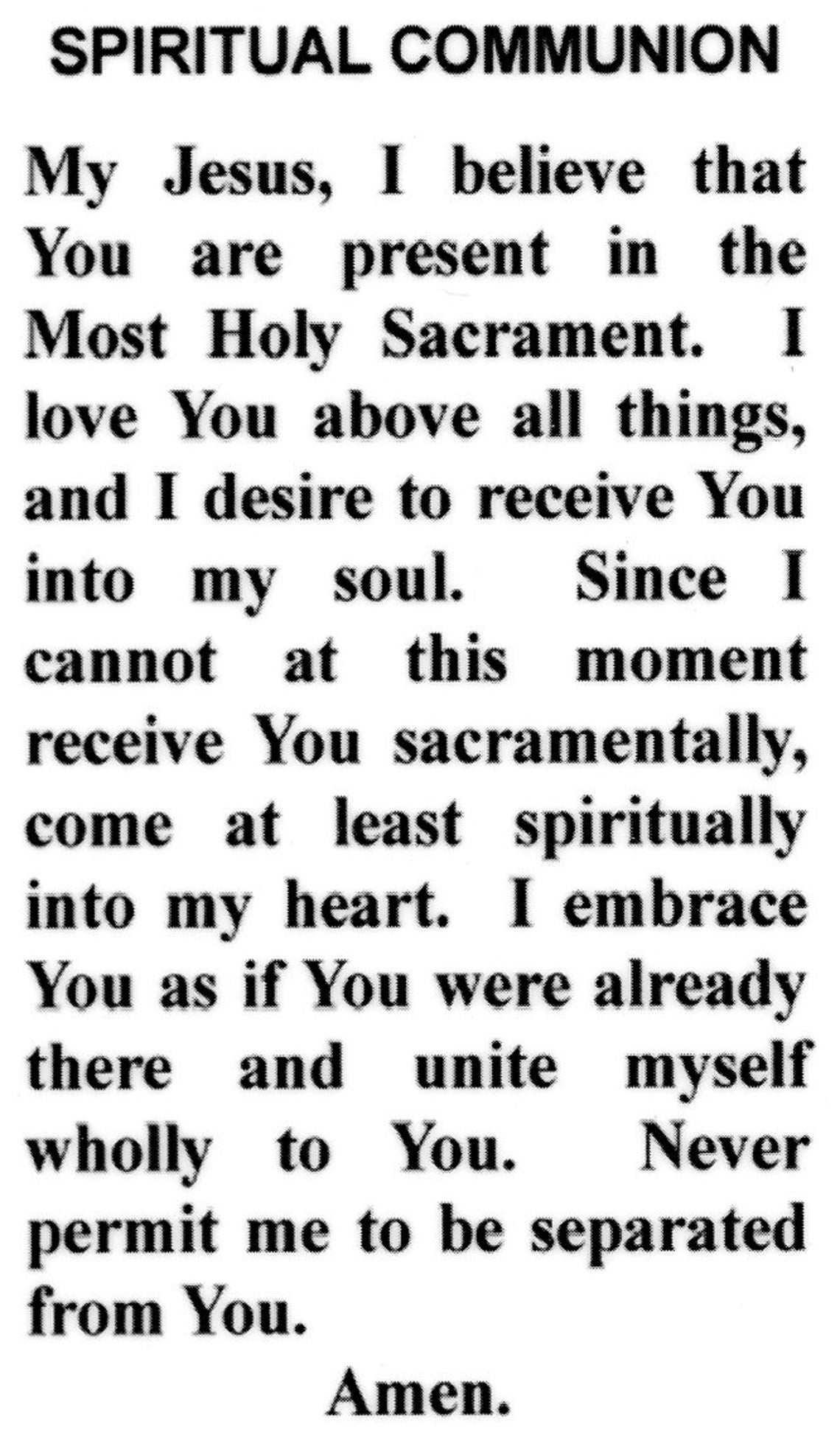 SPIRITUAL COMMUNION Holy Card Prayer Card pack of 25 - Etsy